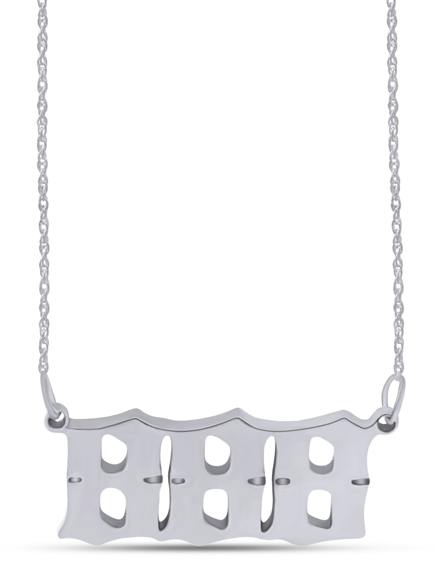 AFFY 14K White Gold over Silver Angel Number Necklace 888 Pendant ...