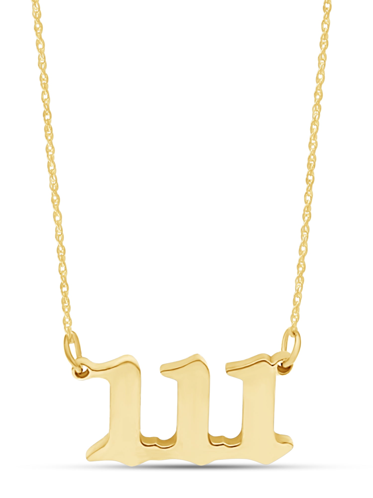 AFFY 14K Yellow Gold over Silver Angel Number Necklace 111 Pendant ...