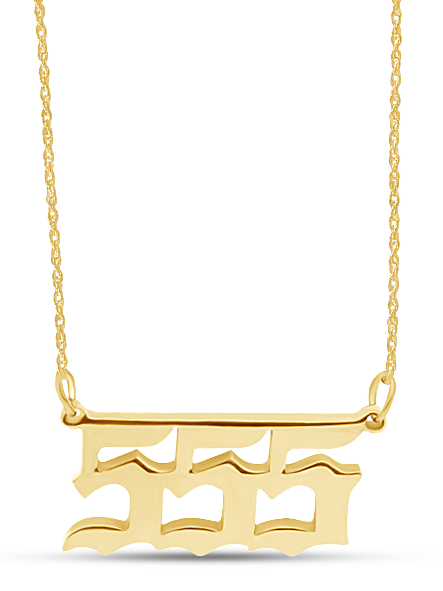 AFFY 14K Yellow Gold over Silver Angel Number Necklace 555 Pendant ...