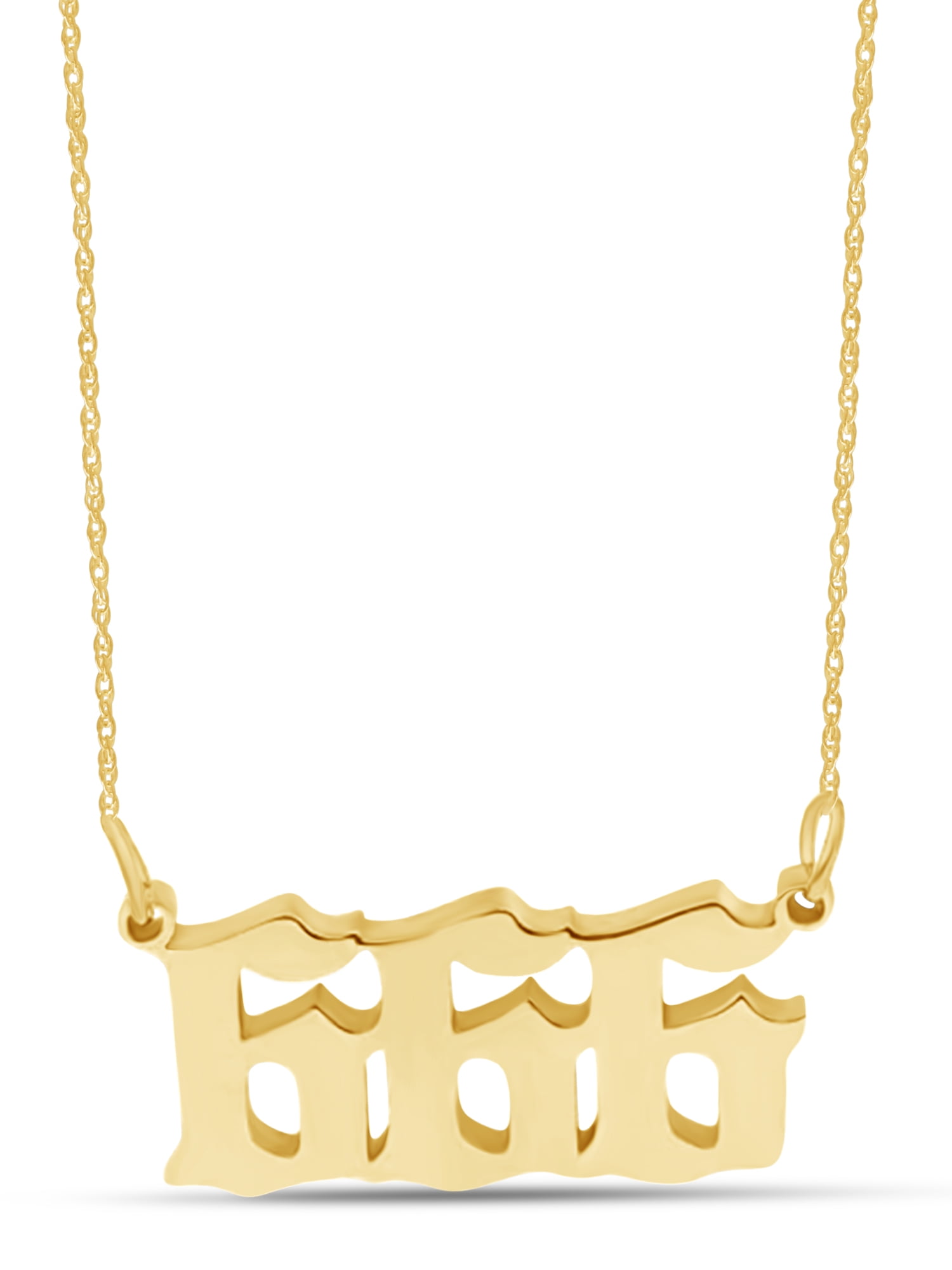 AFFY 14K Yellow Gold over Silver Angel Number Necklace 666 Pendant ...