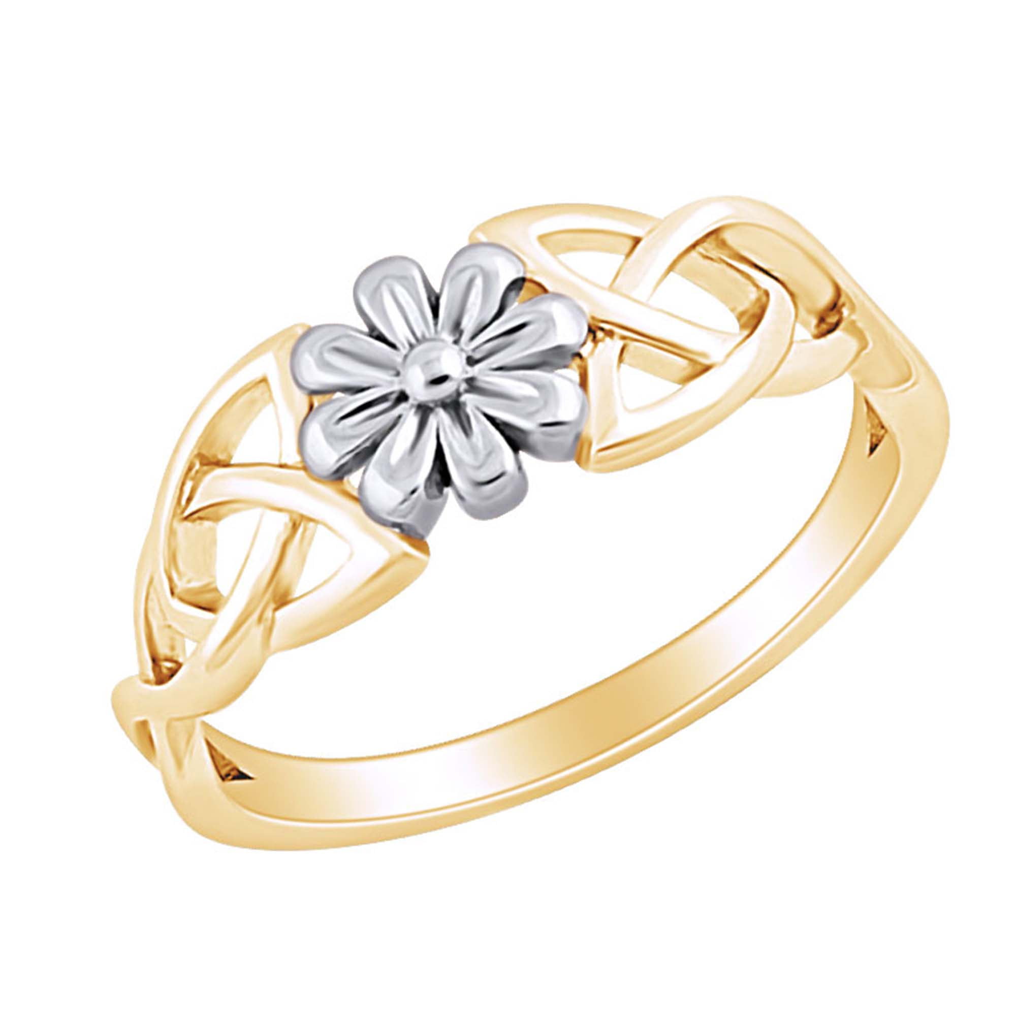 AFFY 14k Yellow Gold Plated Sterling Silver Two Tone Celtic Daisy ...