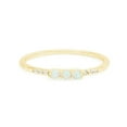 AFFY Dainty Stackable Opal Promise Band Ring in 14K Yellow Gold over ...