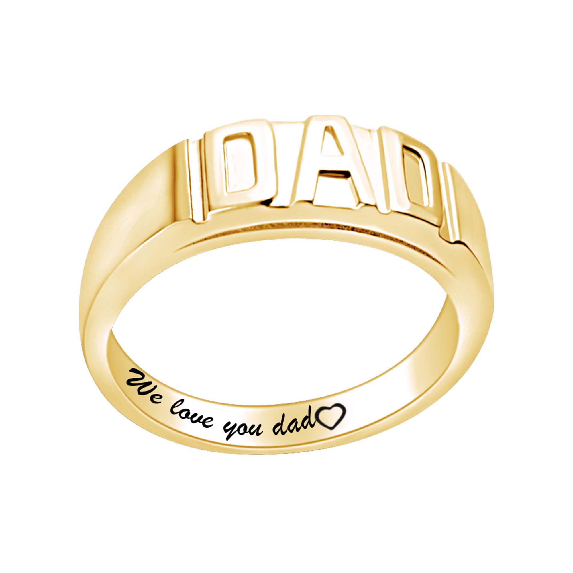 AFFY Men's DAD Band Ring, 14K Yellow Gold over Sterling Silver, Father ...