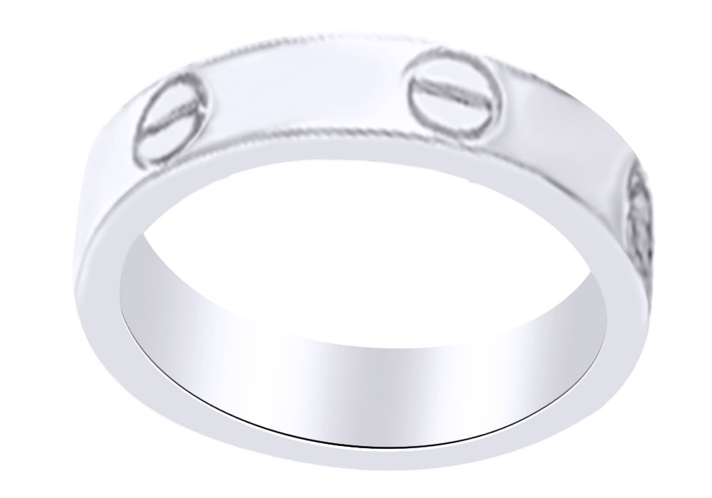 AFFY Screw Love Band Ring Engagement Ring in 14K White Gold over ...