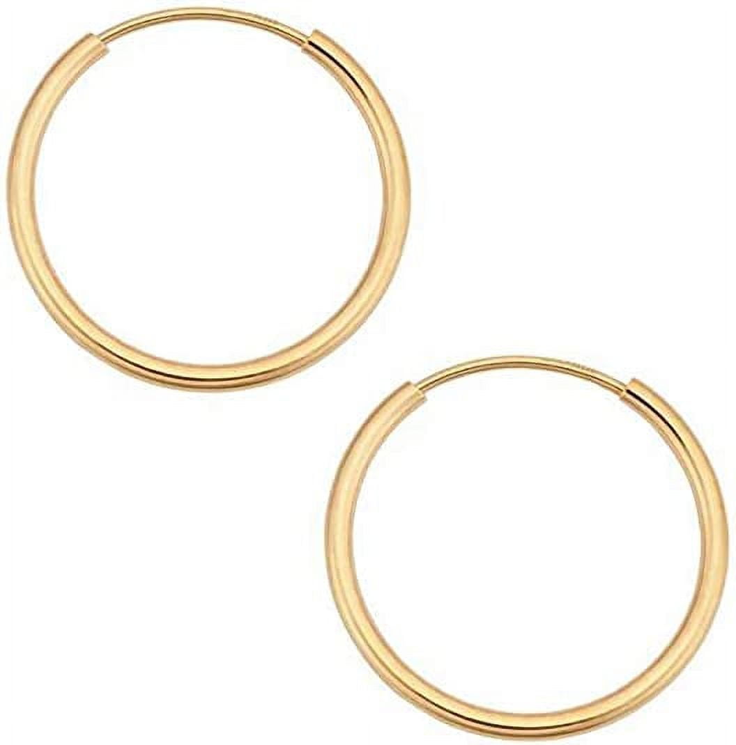 JewelMore 14kt Yellow Gold Endless Hoop Earrings 10mm to 25mm - Walmart.com