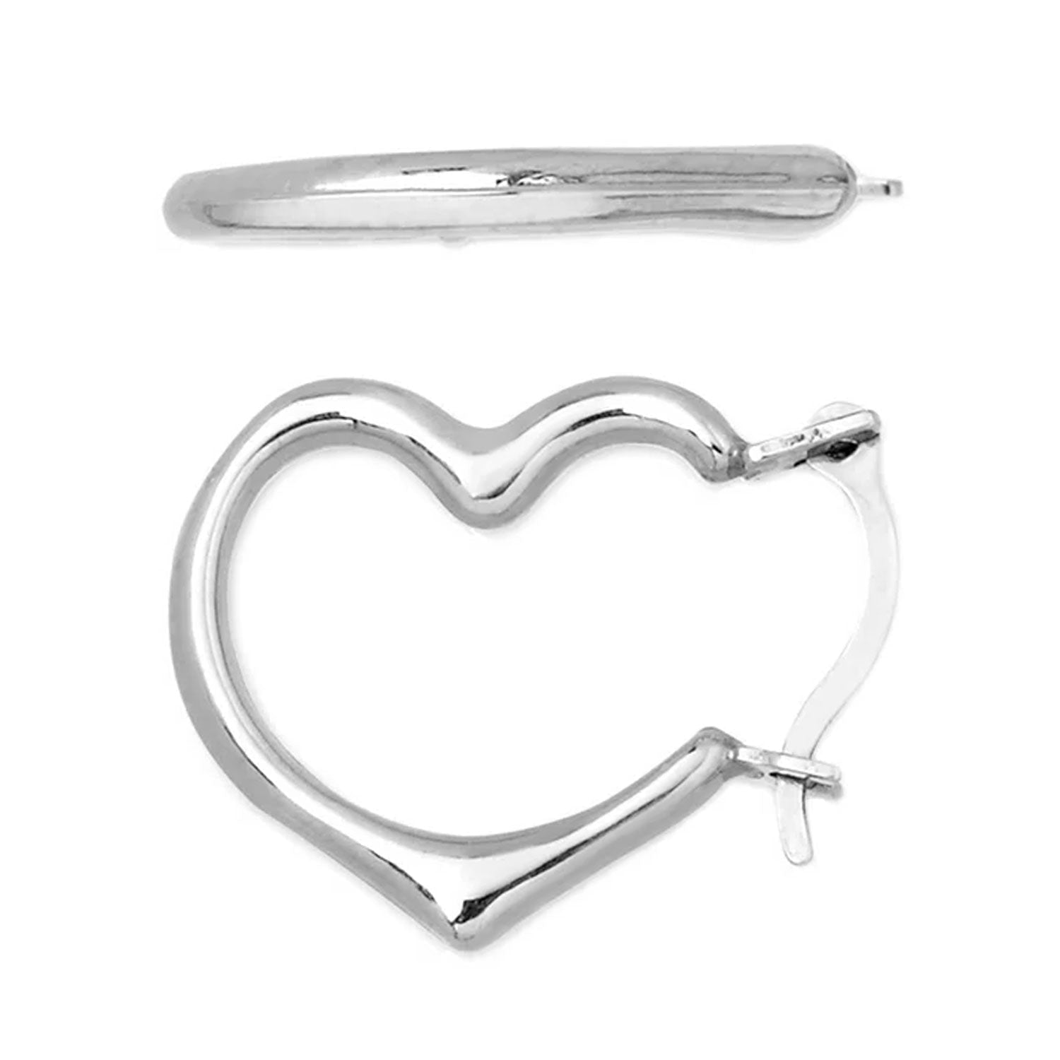 JewelStop 10k Real White Gold Heart Hoop Earrings - Walmart.com