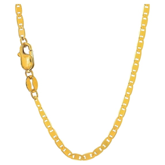 JewelStop 10k Solid Yellow Gold Mariner Chain Necklace, 1.7mm ...