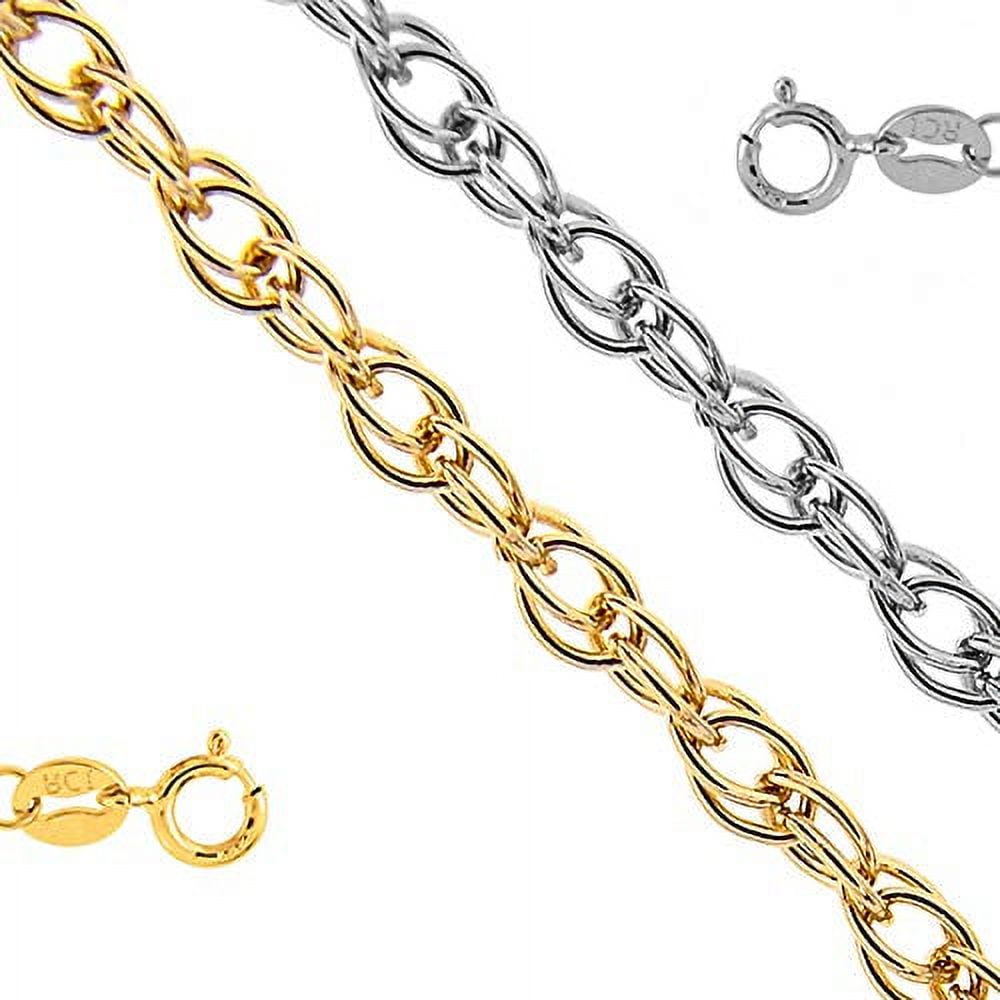 JewelStop 10k Yellow or White Gold .6mm Carded Cable Rope Chain ...