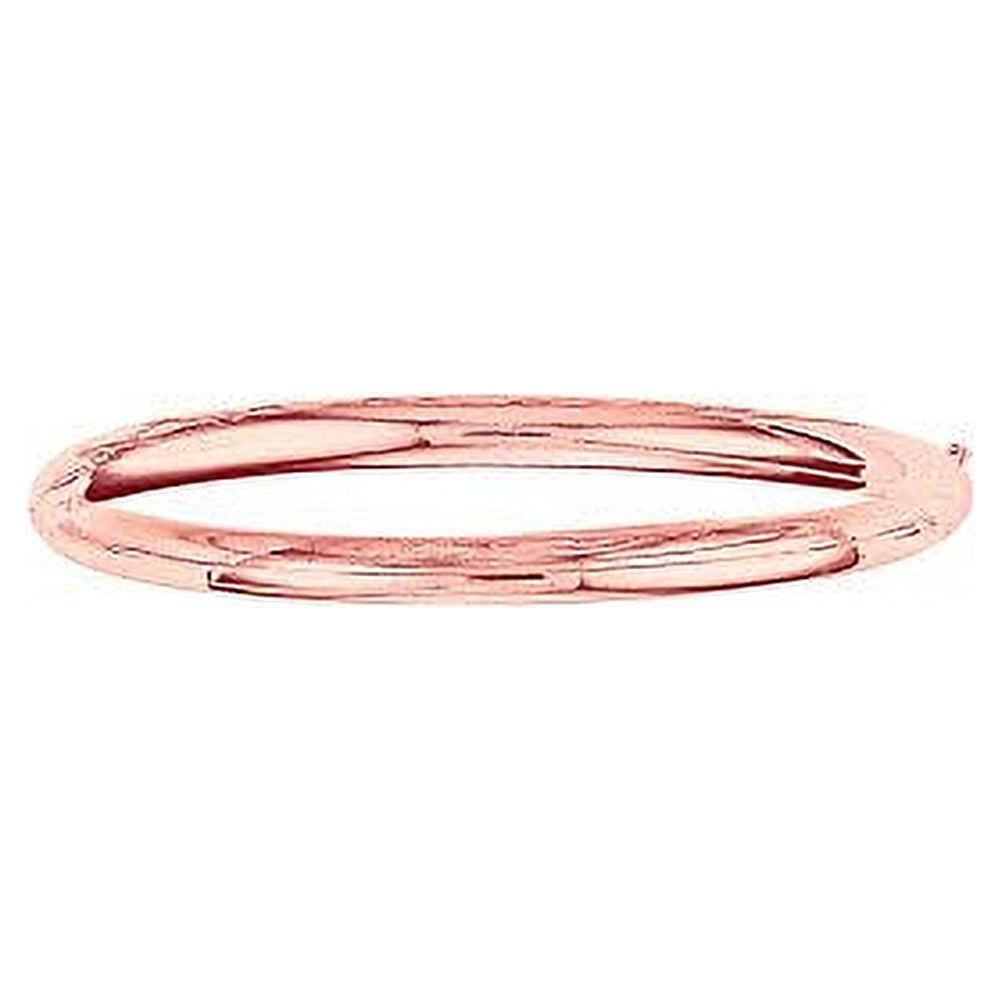 JewelStop 14K Rose Gold 5mm Shiny Domed Tube Bangle 7 Inches - Walmart.com