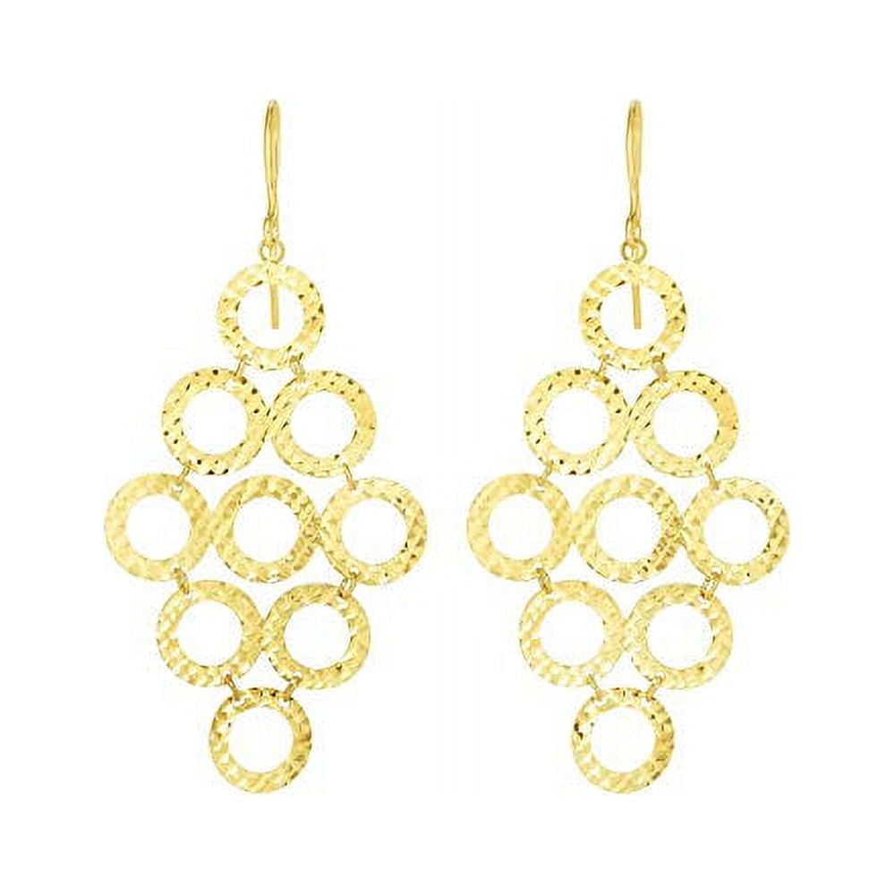 JewelStop 14K Yellow Gold Diamond-Cut Graduated Drop Grape Cluster ...
