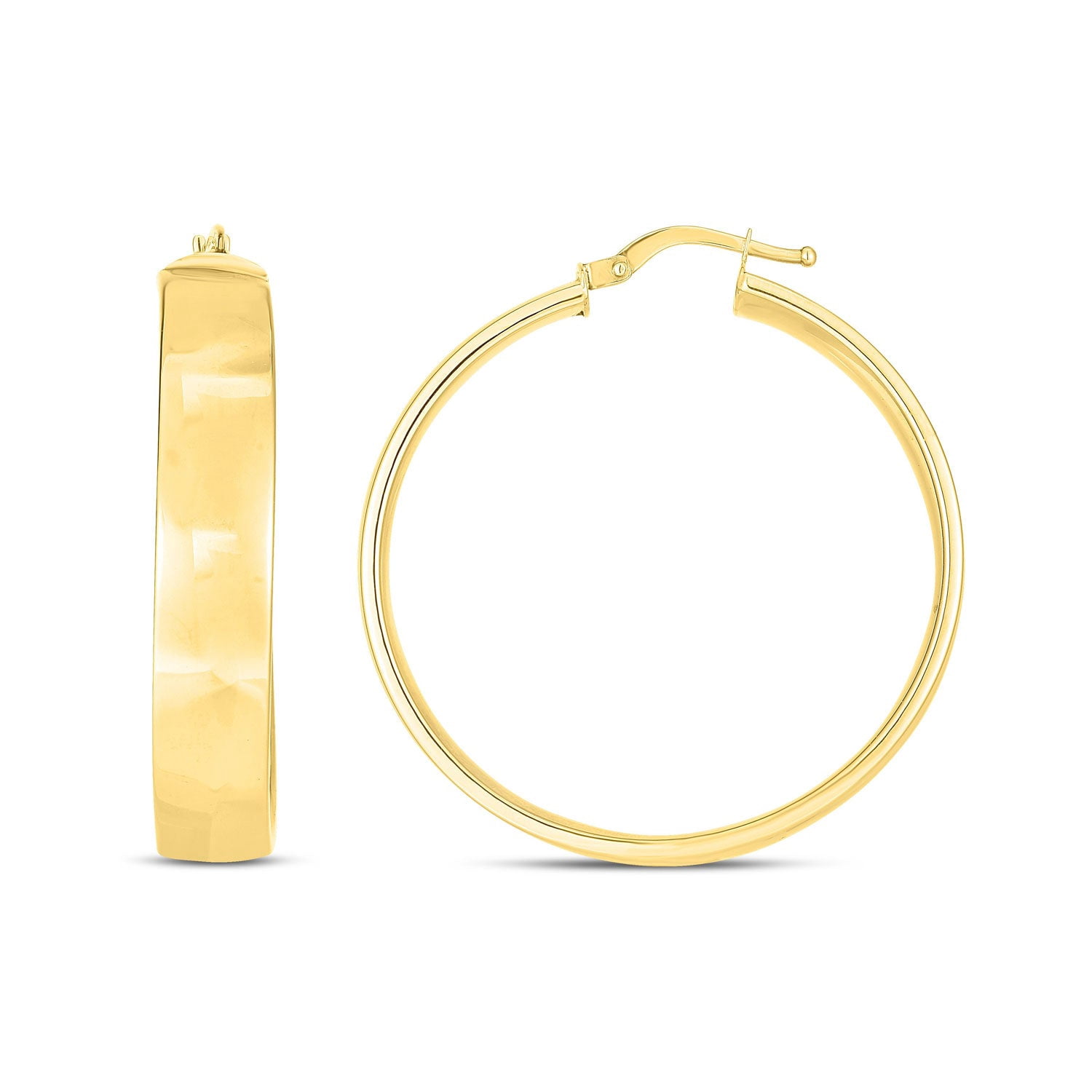 JewelStop 14K Yellow Gold Large 25mm Wedding Band (domed tube) Hoops ...