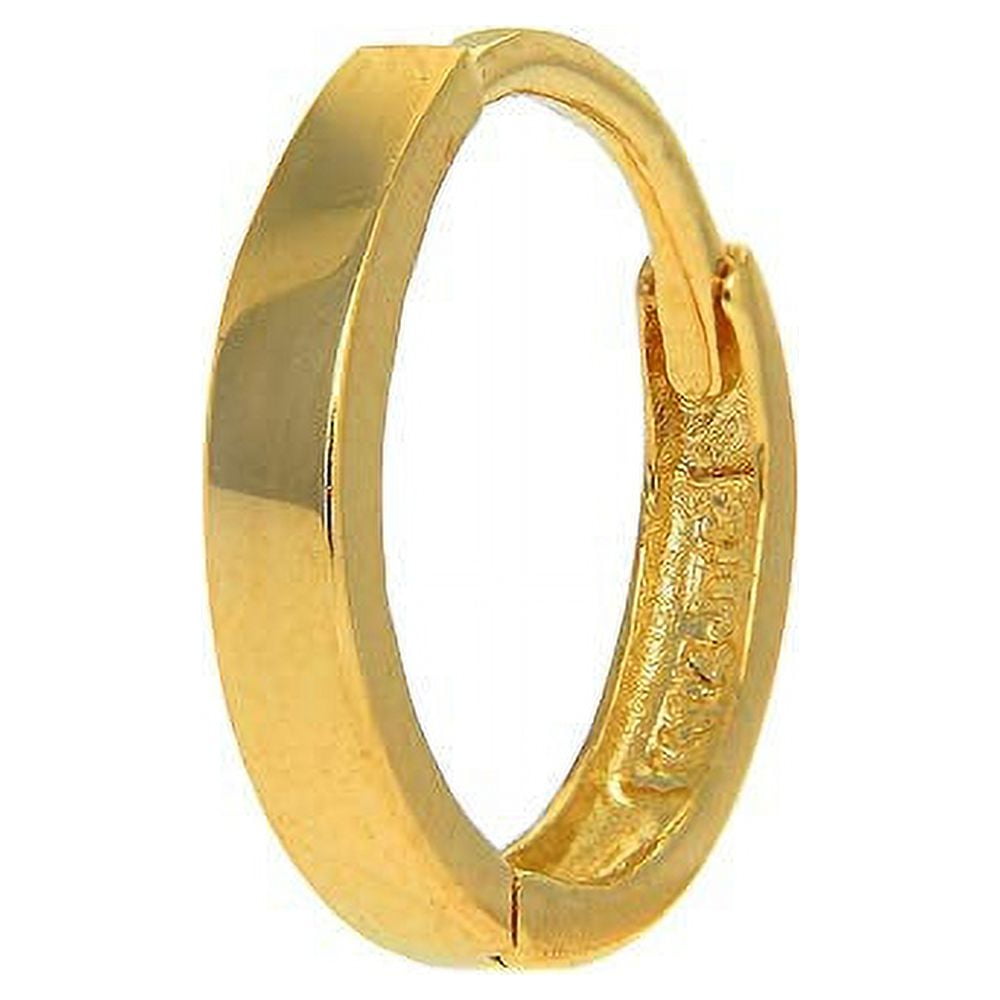 JewelStop 14K Yellow Gold Huggie Hoop Earring for Men - Real Gold ...