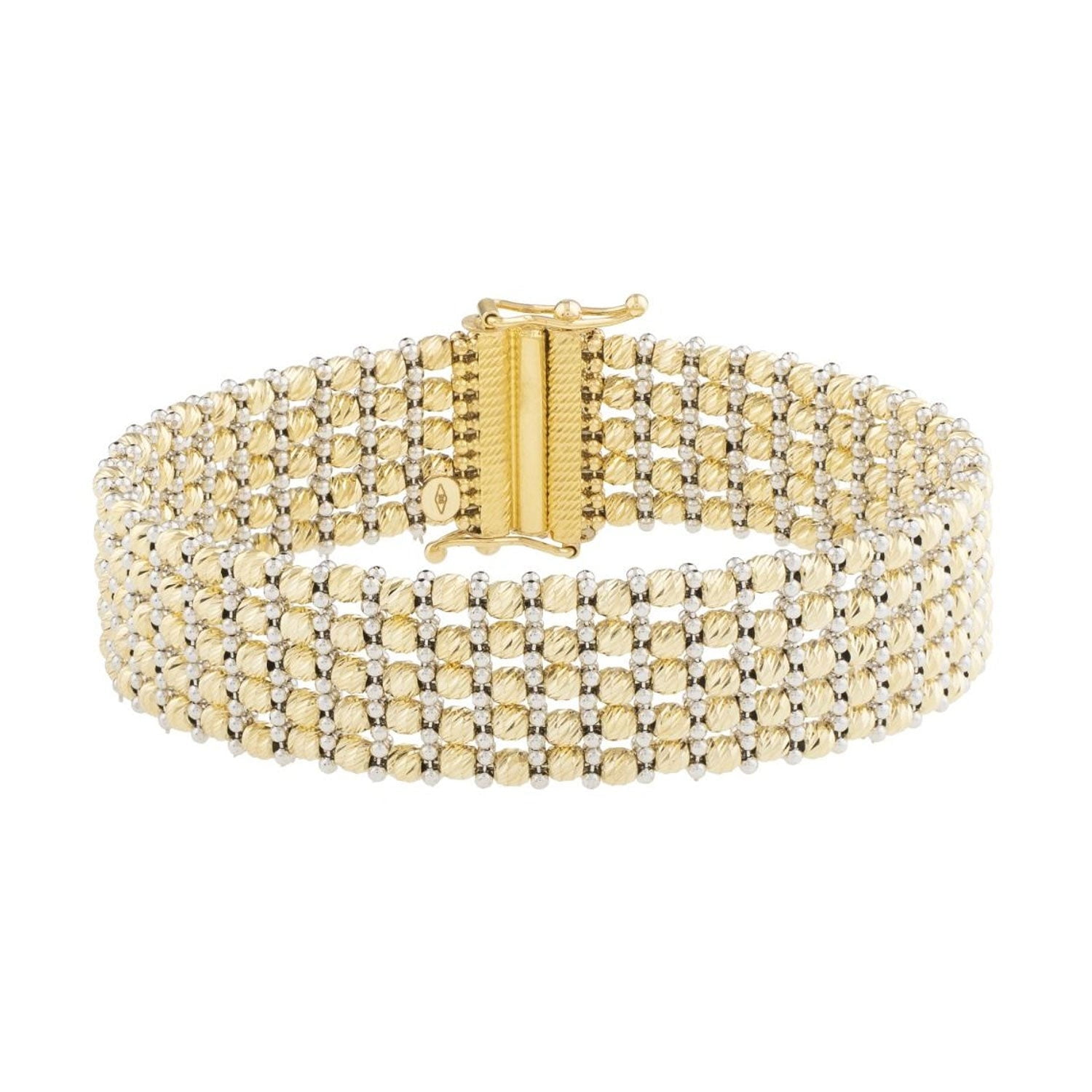 JewelStop 14k Two-Tone Gold Diamond Cut Finish 14.5mm Medium Red Carpet ...