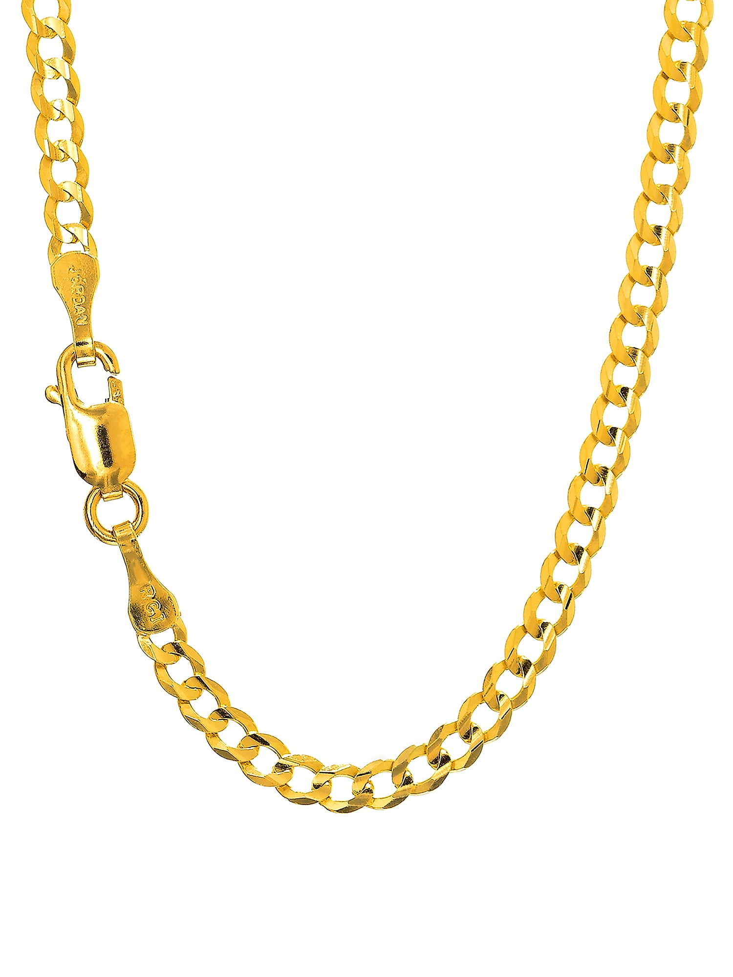 JewelStop 14k Yellow Gold 18in 3.6mm Comfort Curb Chain with Lobster ...