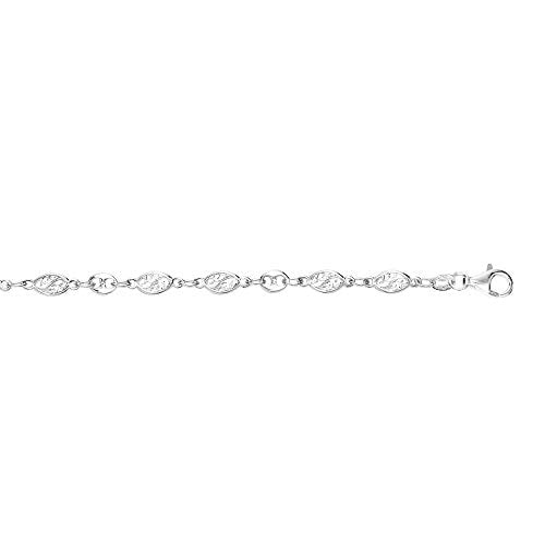 JewelStop Sterling Silver Silver Filigree And Puffed Mariner Anklet 9 ...