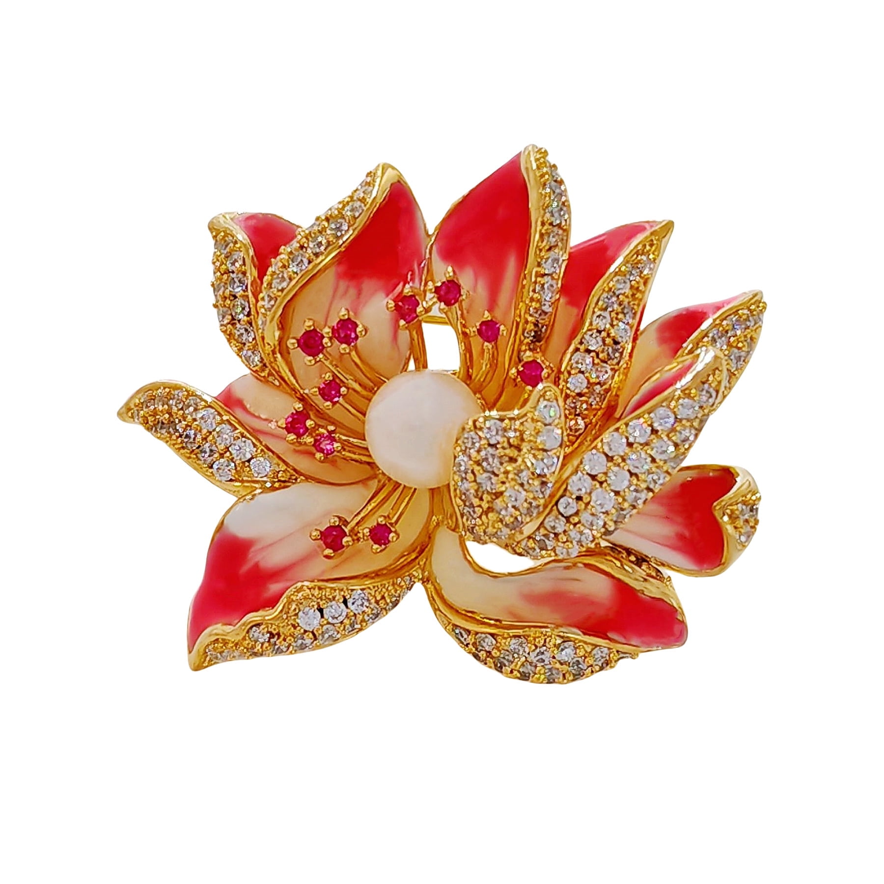 Jewelblings Dream Fancy Style Enameled Petal Micro Pave CZ Pink Lotus ...
