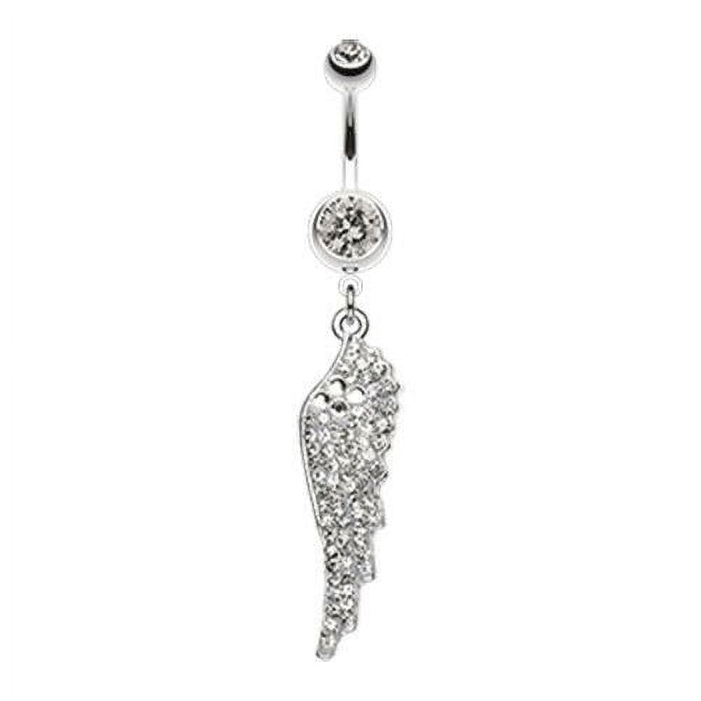 Jeweled Angel Wing Sparkle Belly Button Ring - Walmart.com
