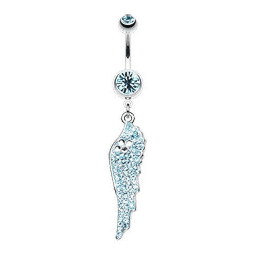 Jeweled Angel Wing Sparkle Belly Button Ring - Walmart.com