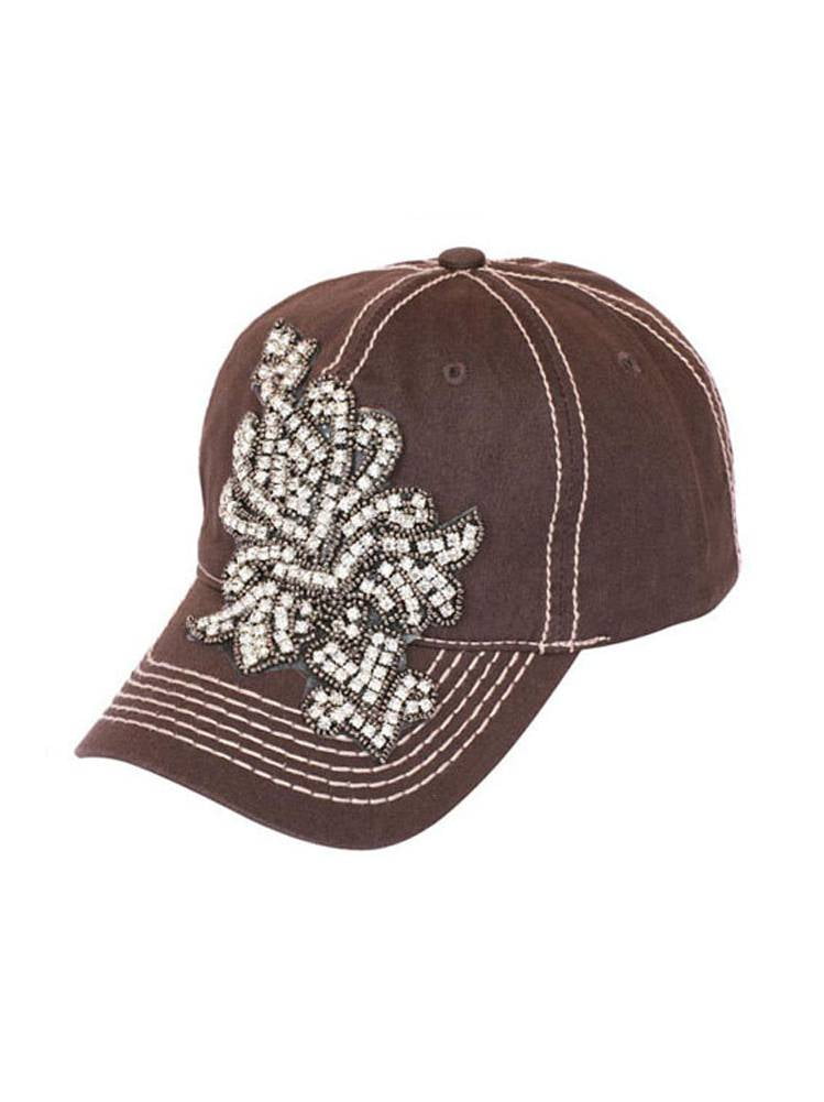 Jeweled Baseball Cap - Brown - Walmart.com