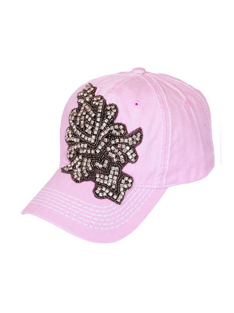 Jeweled Baseball Cap - Pink - Walmart.com