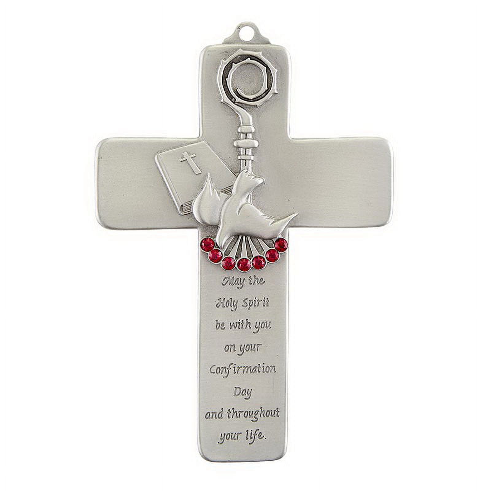 Jeweled Cross JC-3213-E Confirmation Wall Cross with Red Jewels ...
