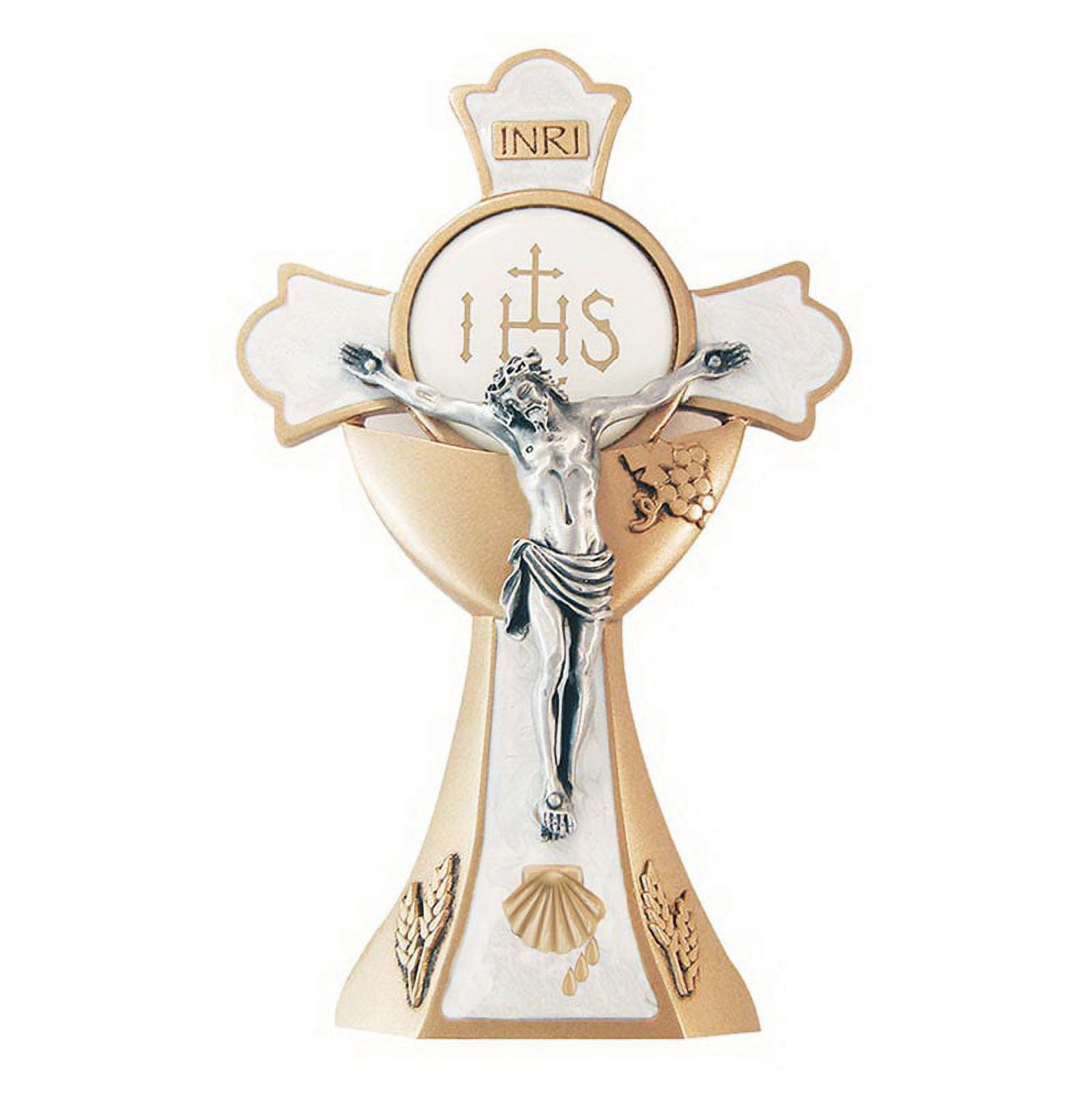 Jeweled Cross JC-4245-L Baptism Holy Mass Standing Crucifix - White ...