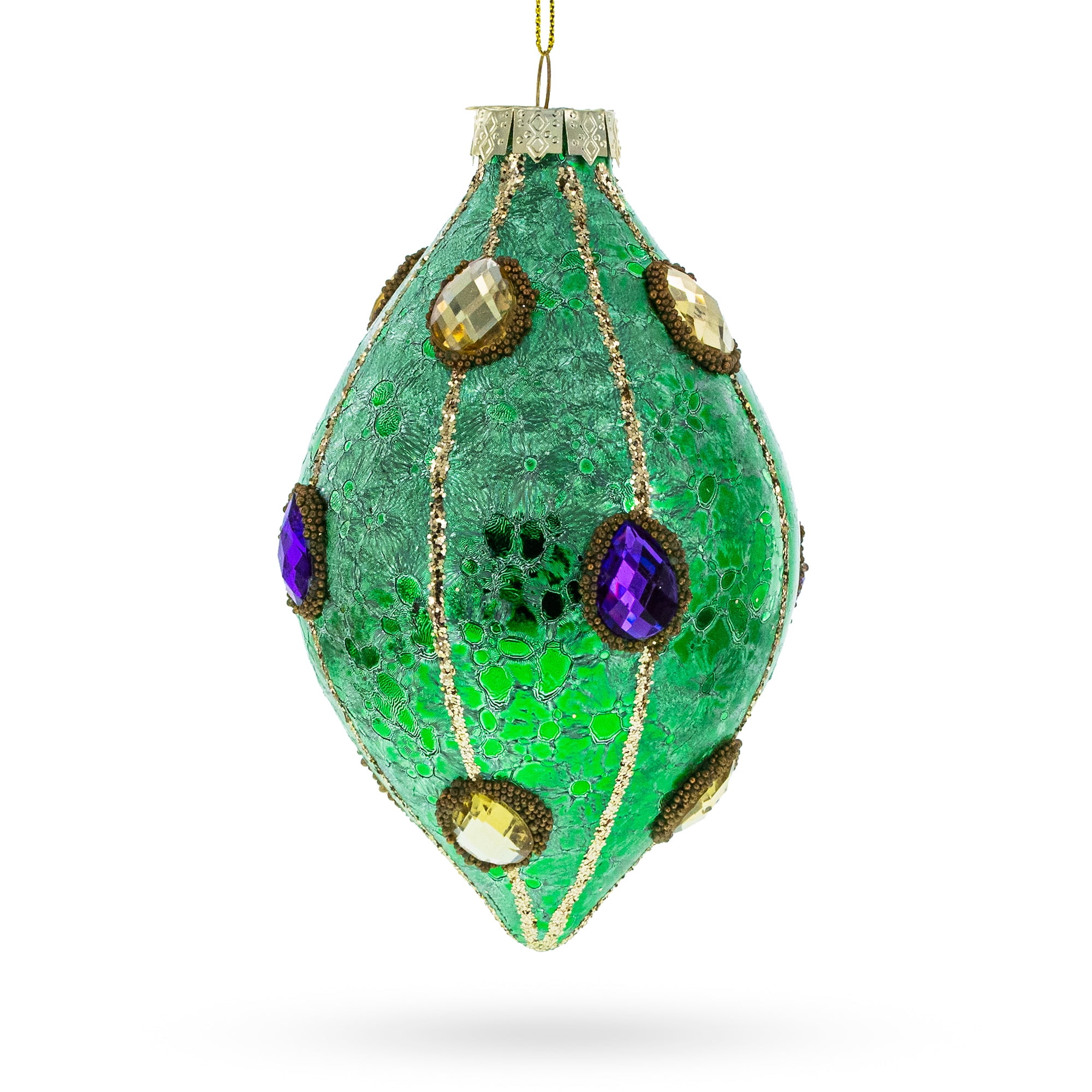 Jeweled Green Rhombus -Glass Christmas Ornament - Walmart.com
