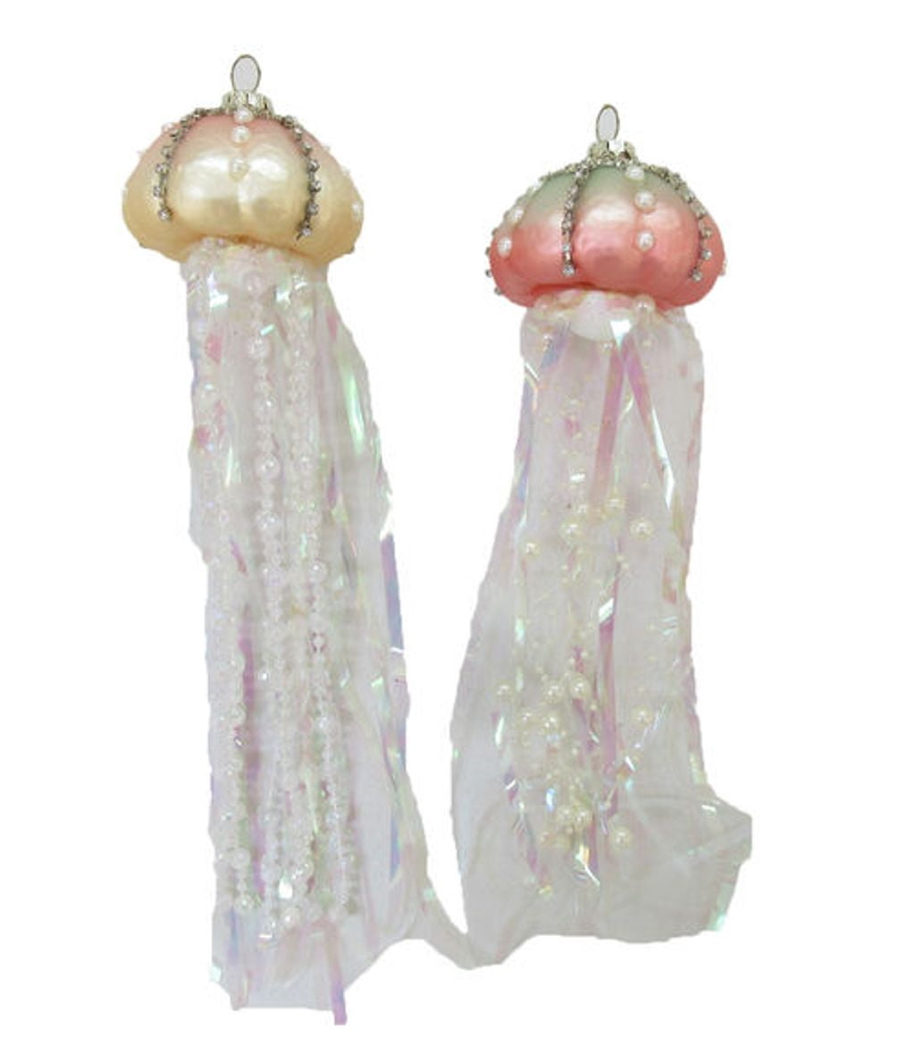 Jeweled Jellyfish Set of 2 Christmas Holiday Ornaments - Walmart.com