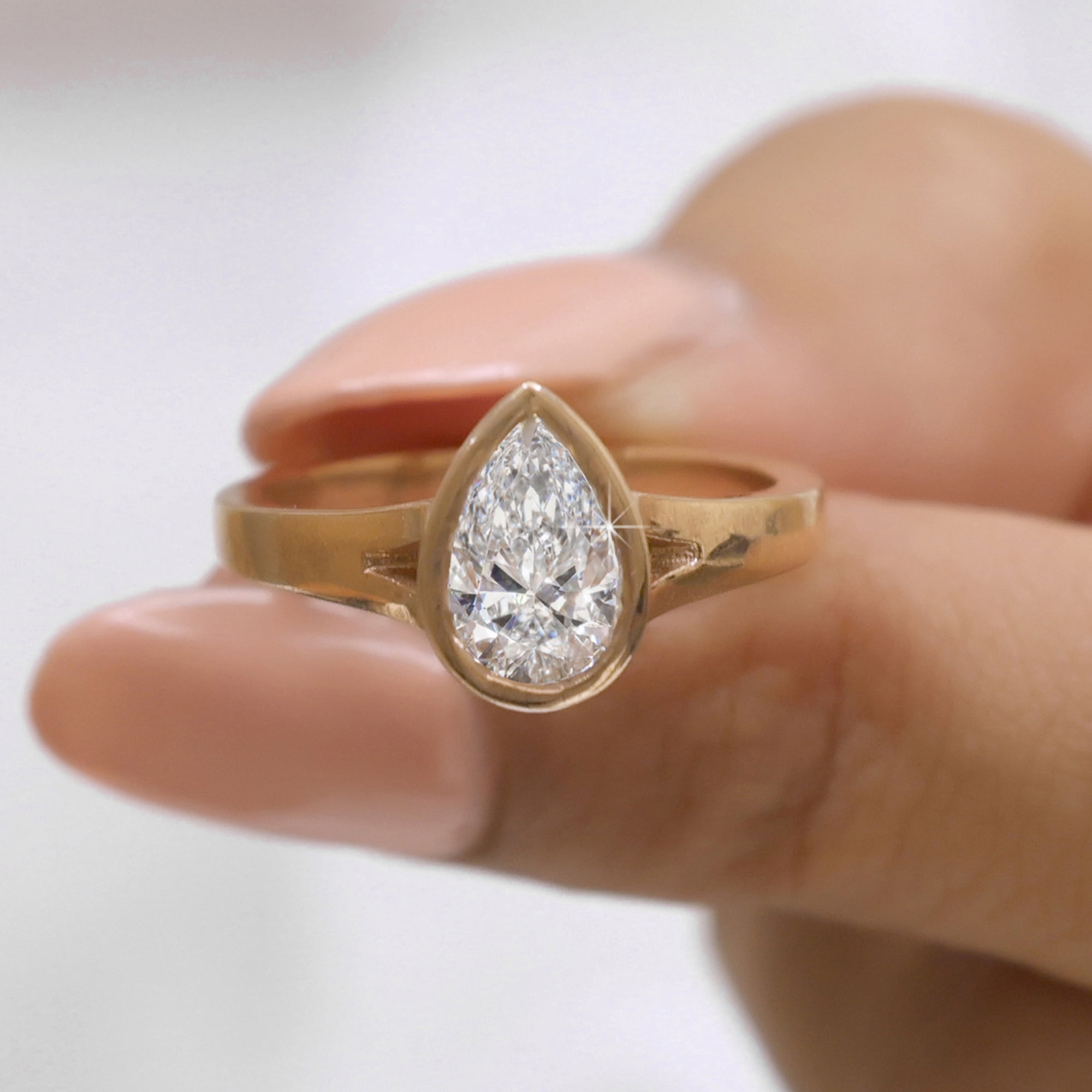 Jewelegant 1.50 Carat Pear Moissanite Diamond Engagement Ring - Tear ...