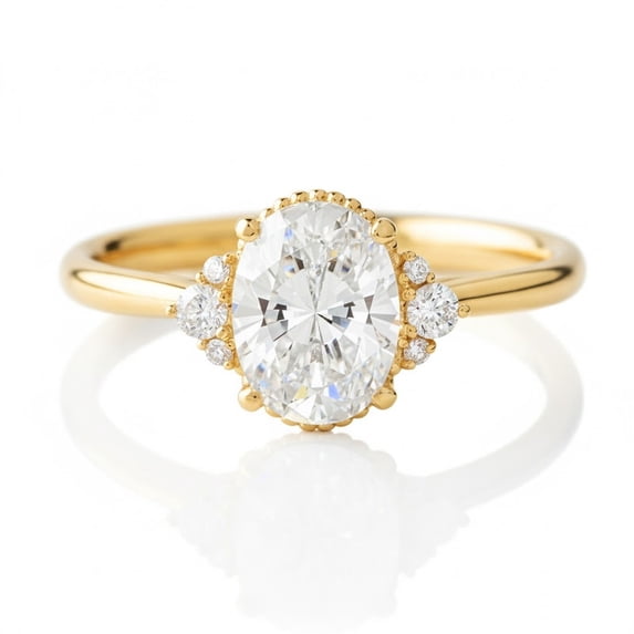 Jewelerix 10K Yellow Gold Vermeil Valentine Day Ring Luxury Oval Cut ...