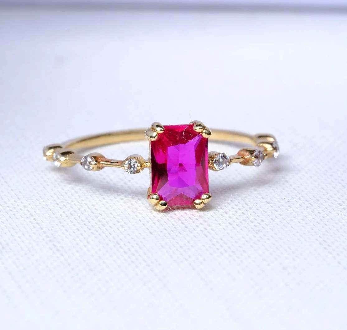 Jewelerix 18K Plated Yellow Gold Ring 1.50 CT Radiant Cut Ring Special ...