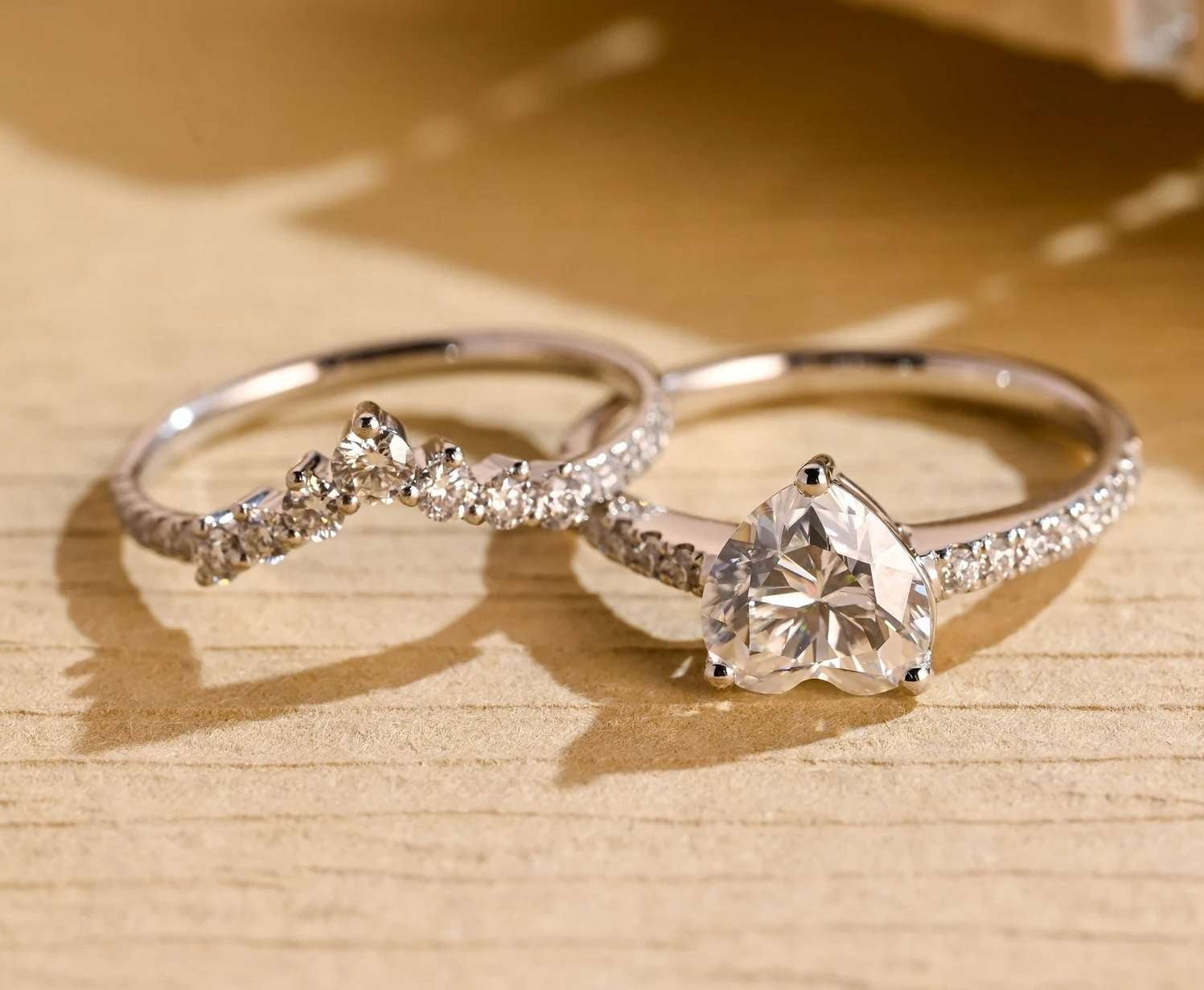 Jewelerix 2.50 CT Heart Cut Ring 925 Silver Moissanite Diamond ...