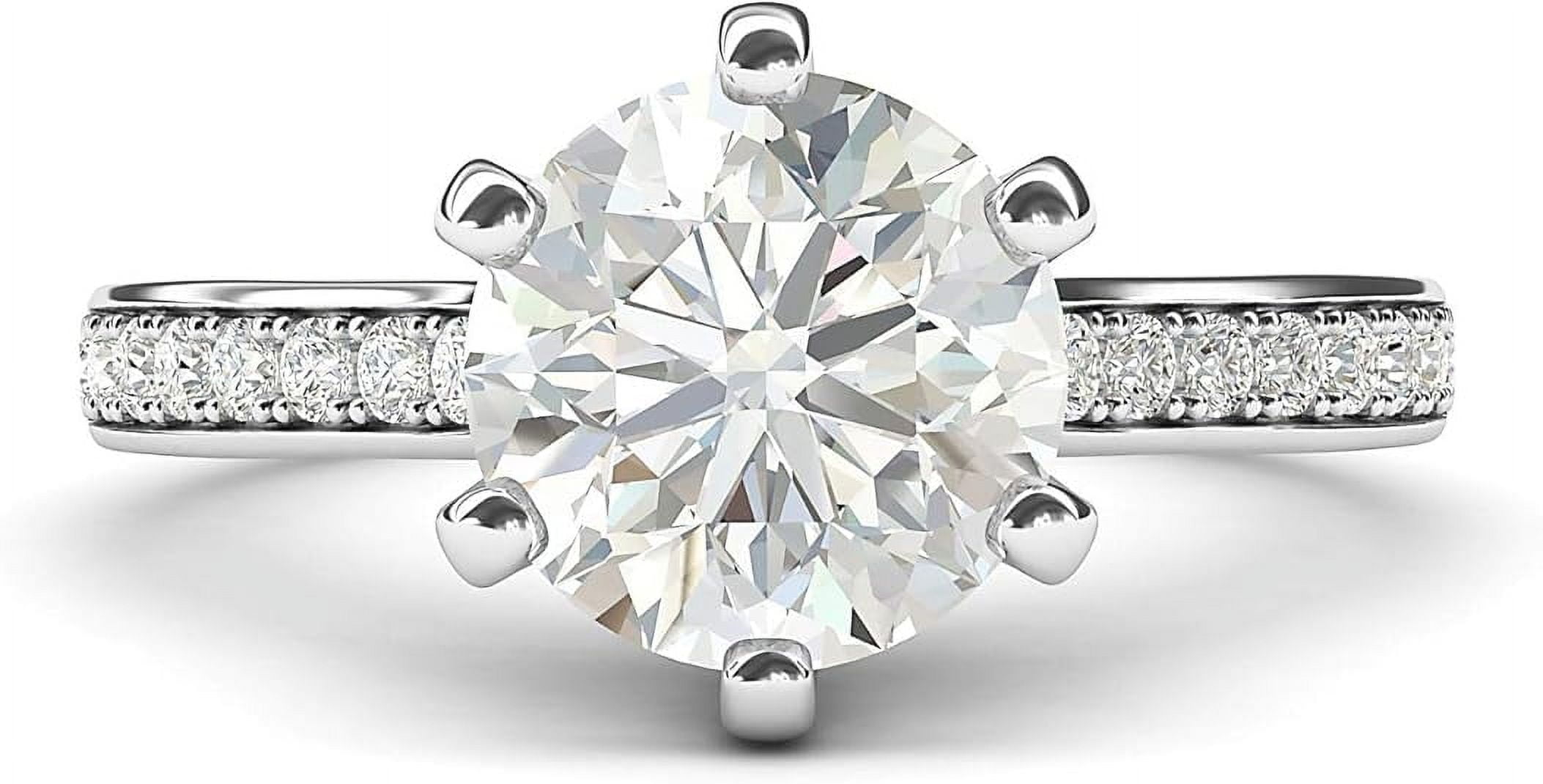 Jewelerix 2 CT Classic 6-Prong Simulated Diamond or Moissanite ...