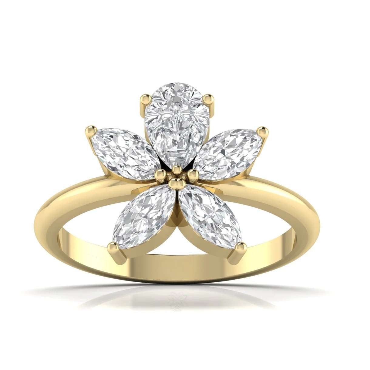 Jewelerix Antique Pear Cut Ring 2 CT Moissanite Diamond Engagement Ring ...