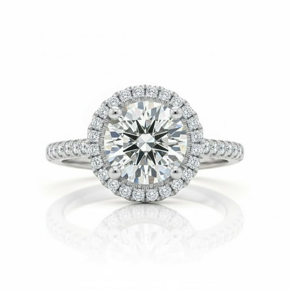 Jewelerix Brilliant Round Cut Engagement Ring 14K White Gold Vermeil ...