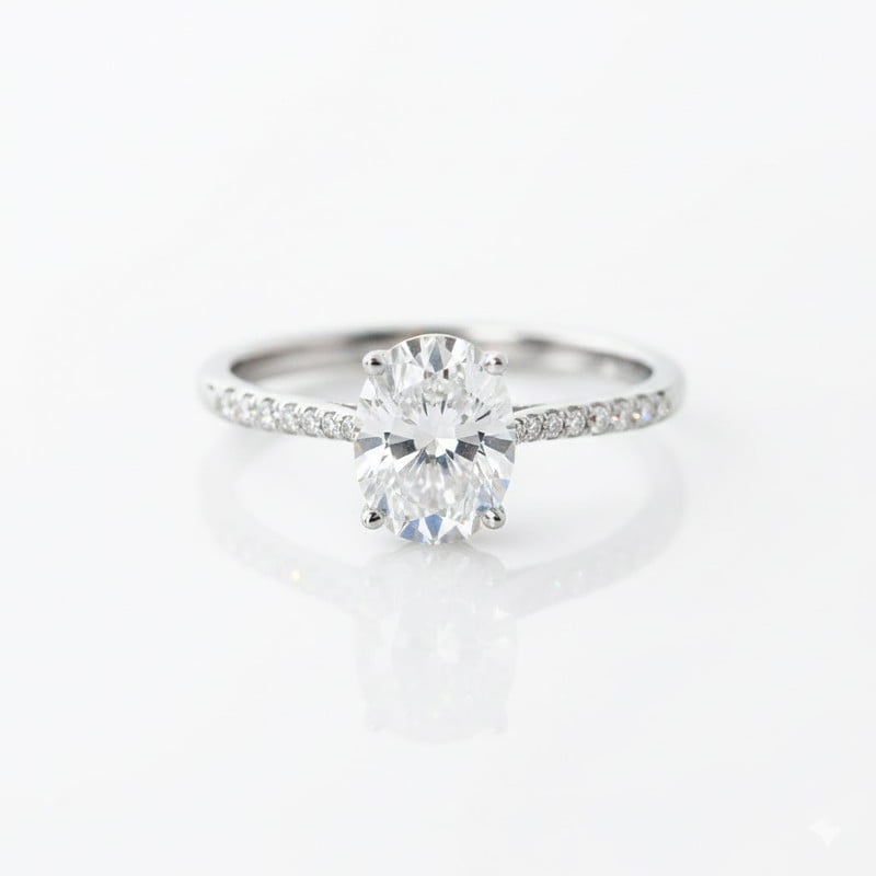 Jewelerix Classic Moissanite Anniversary Ring Oval Cut Handmade ...