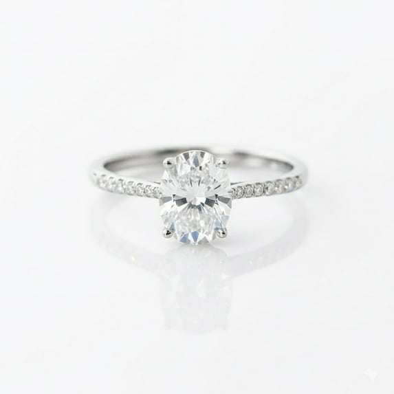 Jewelerix Classic Moissanite Anniversary Ring Oval Cut Handmade ...