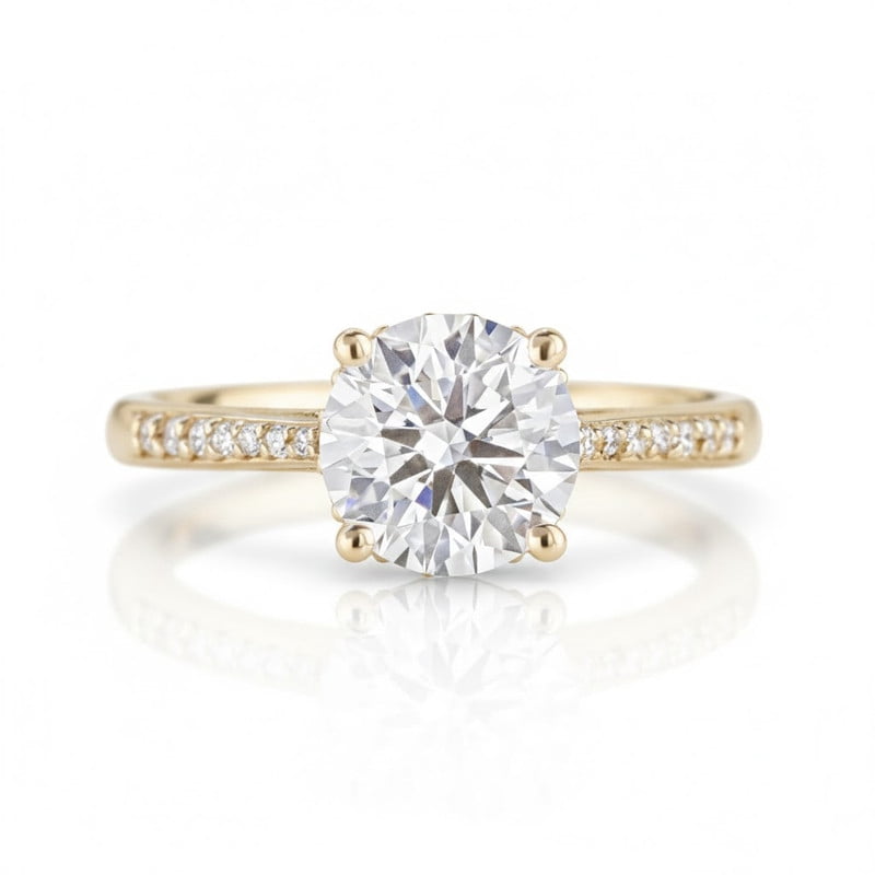 Jewelerix Classic Moissanite Diamond Solitaire Ring Round Shape ...