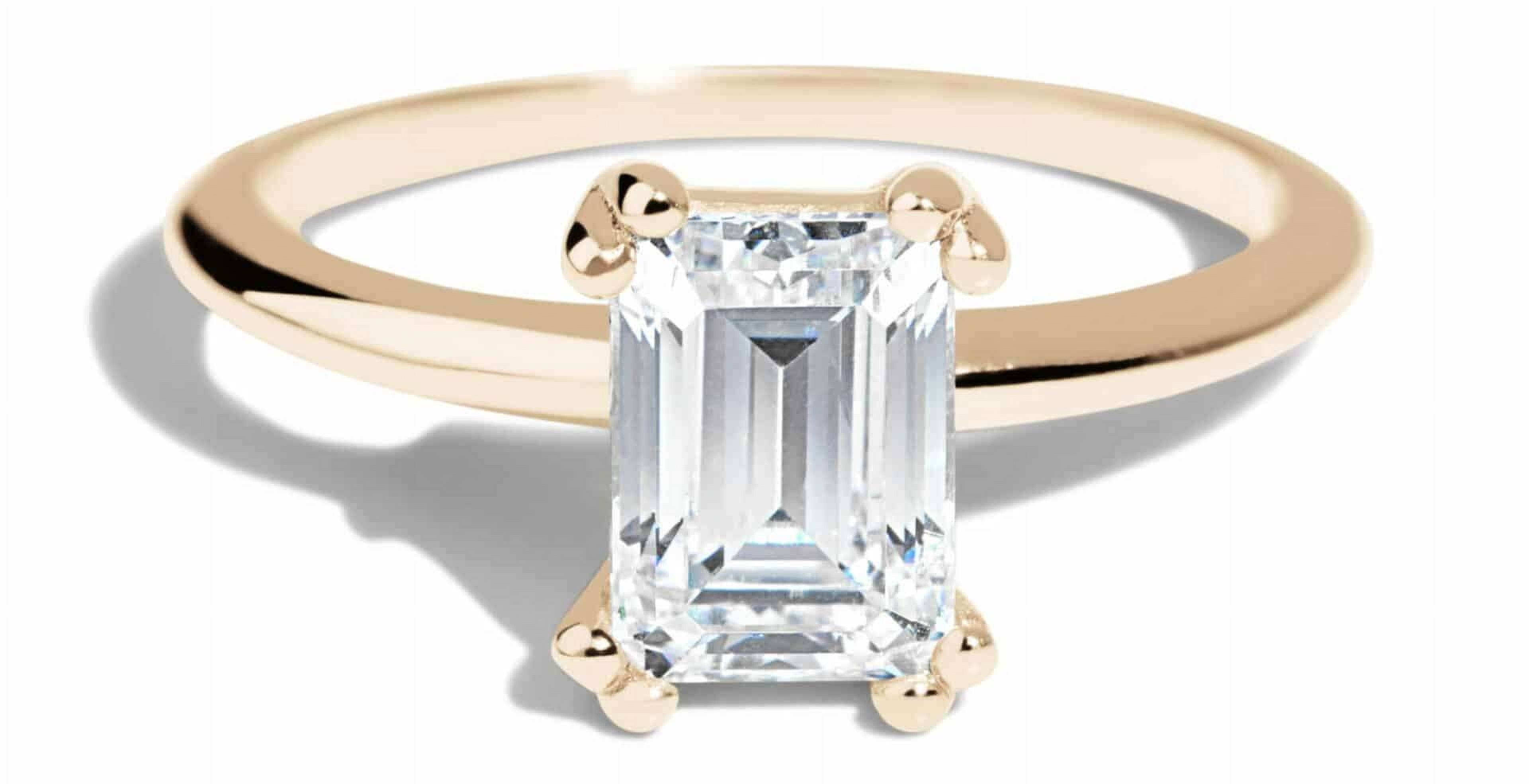 Jewelerix Emerald Cut Moissanite Diamond Ring 1 CT Engagement Ring ...