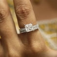 Jewelerix Moissanite 2 Carat Princess Cut Ring with Double Band ...