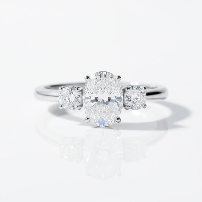 Jewelerix Oval Shape Engagement Ring for Women 10K Yellow Gold Vermeil ...