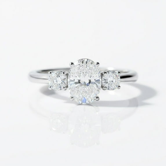 Jewelerix Oval Shape Engagement Ring for Women 10K Yellow Gold Vermeil ...