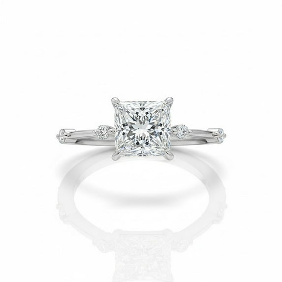 Jewelerix Princess Cut Diamond Engagement Ring in Vermeil 14K Yellow ...