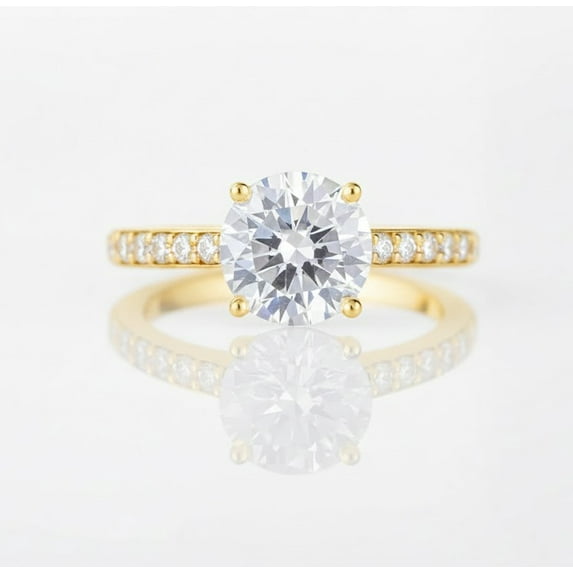 Jewelerix Round Cut 2 Ct Moissanite Solitaire Engagement Ring, White ...