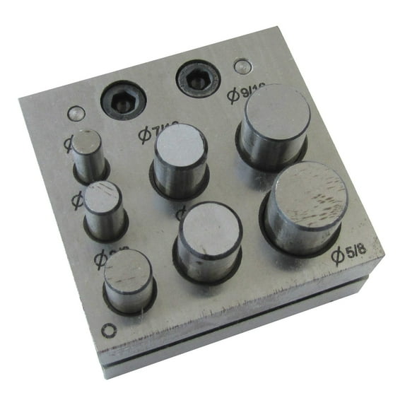 Jewelers Disc Cutter 7 Hole Punch Set Metal Circle Cutting Punching ...