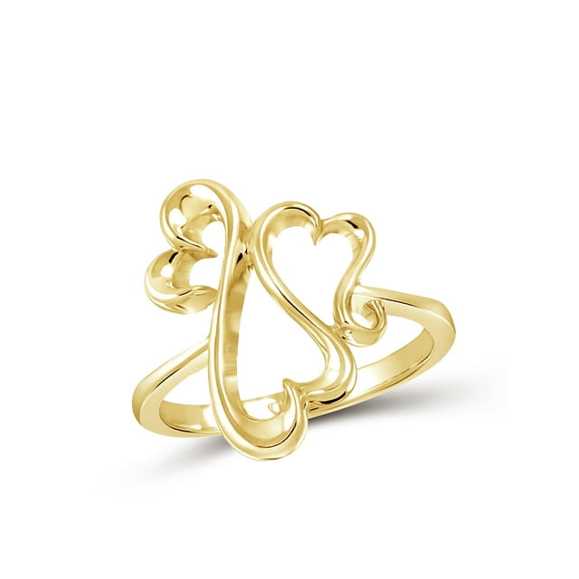 JewelersClub 14K Gold Plated Silver Heart Ring for Women | Dainty 14K ...