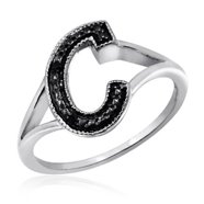 JewelersClub Accent White Diamond Initial Letter Ring for Women ...