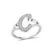 JewelersClub Accent White Diamond Initial Letter Ring for Women | Customizable Sterling Silver L ...
