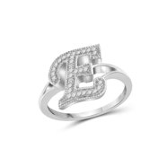 JewelersClub Accent White Diamond Initial Letter Ring for Women ...