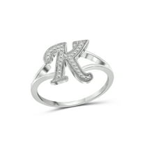 JewelersClub Accent White Diamond Initial Letter Ring for Women ...